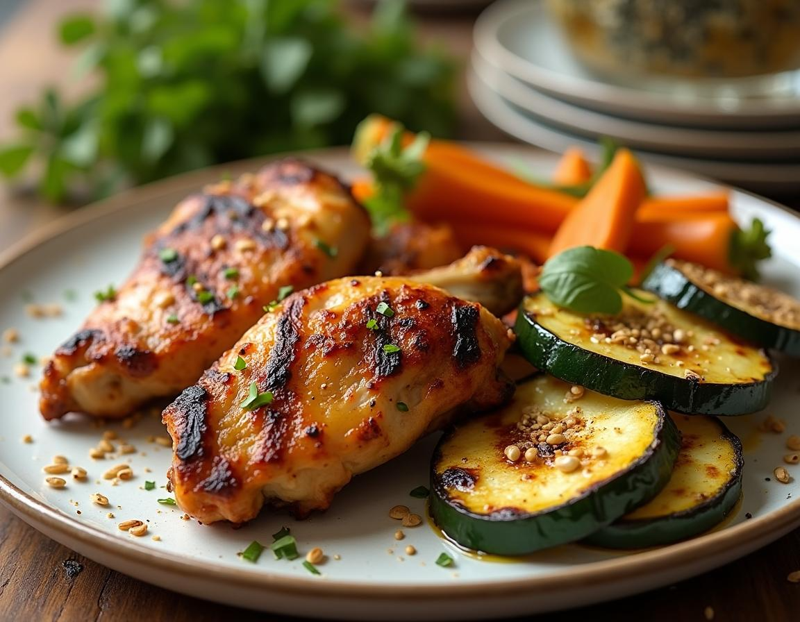 Rețetă de aripioare de pui în stil grecesc cu zucchini