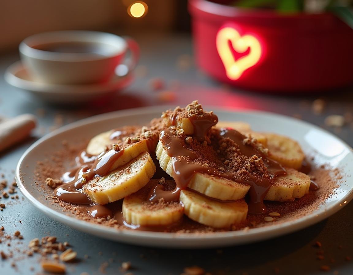 Rețetă banane caramelizate cu unt de arahide și cacao